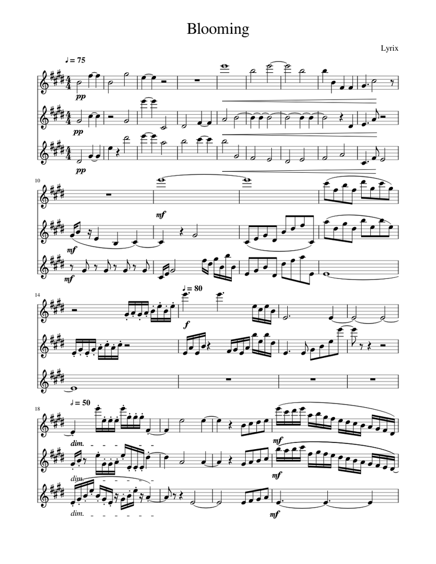Blooming Sheet music for Flute (Solo) | Musescore.com