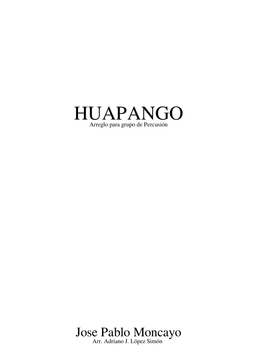 Huapango - Jose Pablo Moncayo Sheet Music for Timpani, Vibraphone ...