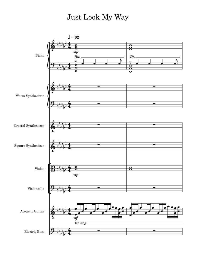 Just Look My Way (Instrumental) – PARANOiD DJ Sheet Music for Piano ...