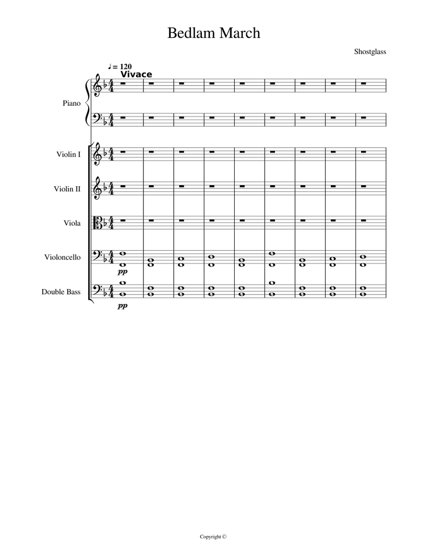 Bedlam March Sheet music for Piano, Viola (Solo) | Musescore.com
