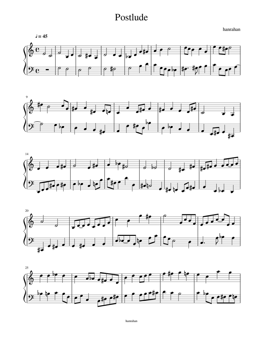 Postlude Sheet music for Piano (Solo) Easy | Musescore.com