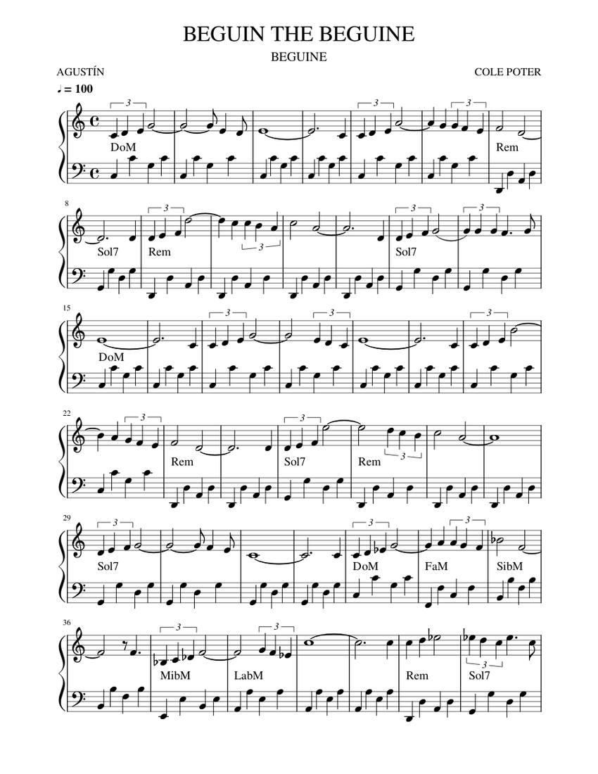 BEGUIN THE BEGUINE Sheet music for Accordion (Solo) | Musescore.com