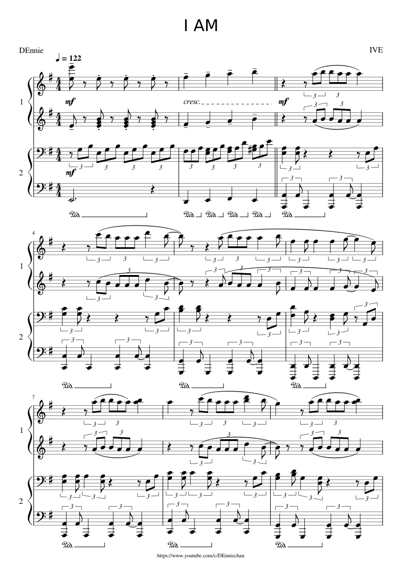 IVE (아이브) - I AM - Piano Duet Sheet music for Piano (Piano Duo ...