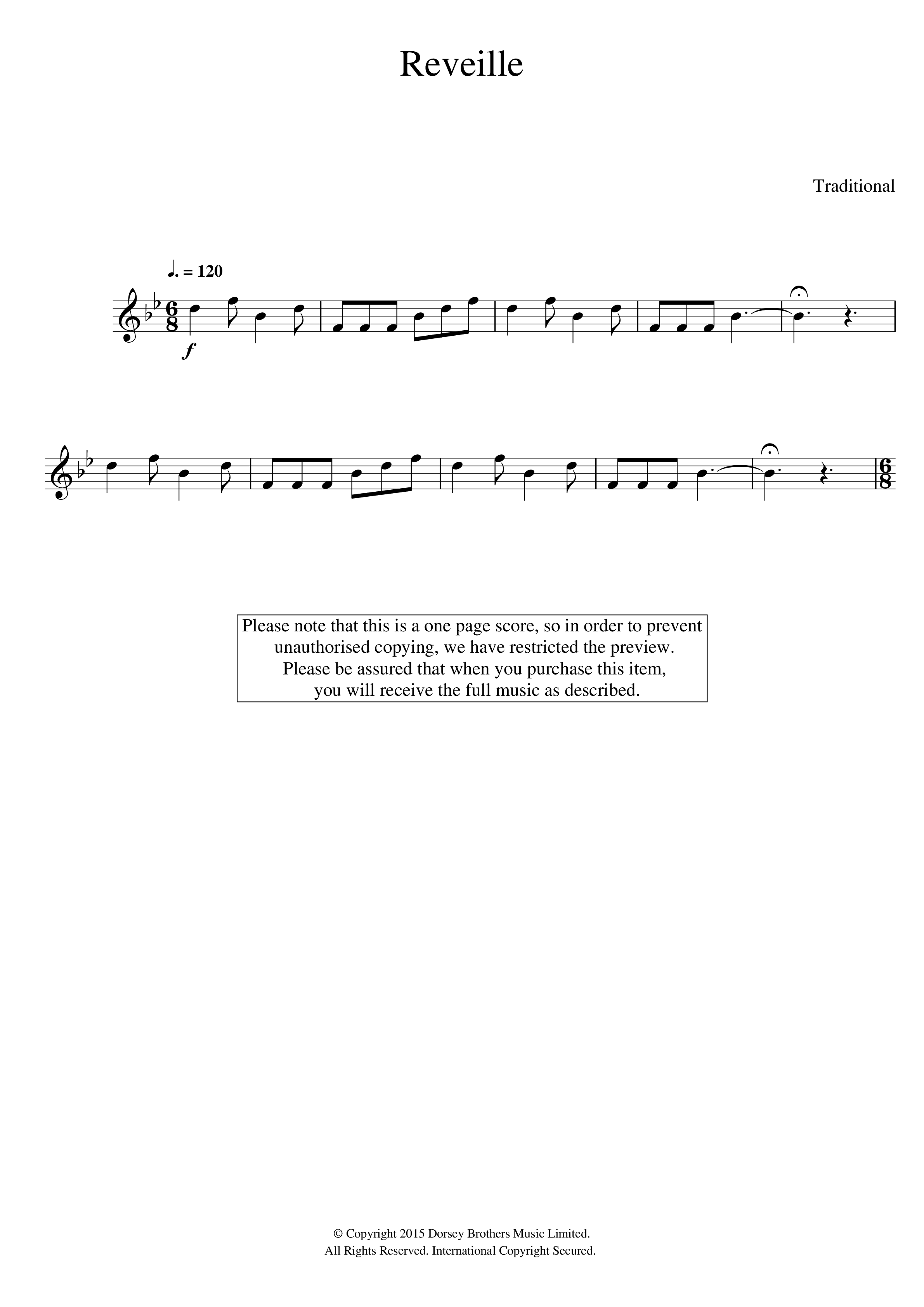 Play Official version of Reveille sheet music by Misc Traditional for ...