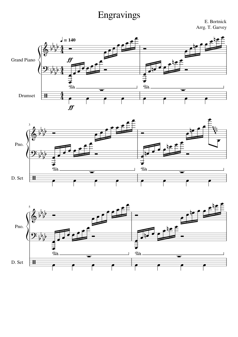Engravings – Ethan Bortnick Engravings Sheet Music for Piano, Drum ...