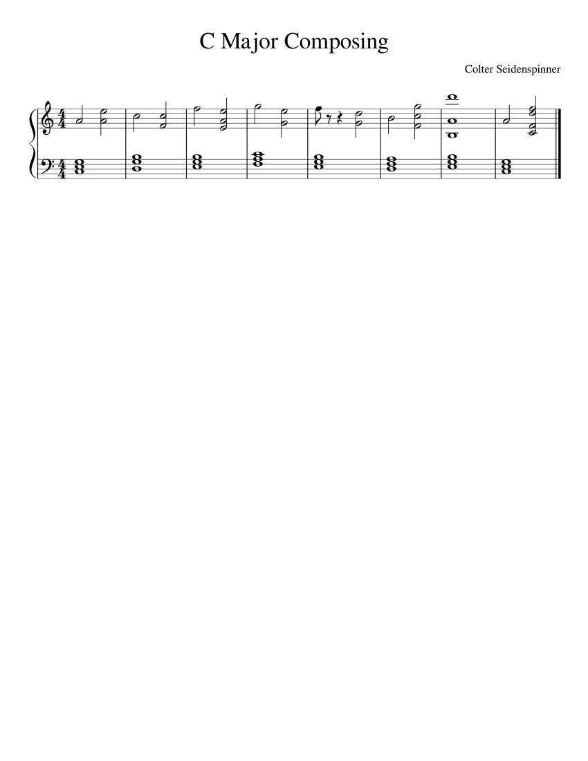 C Major Composing Sheet music for Piano (Solo) | Musescore.com