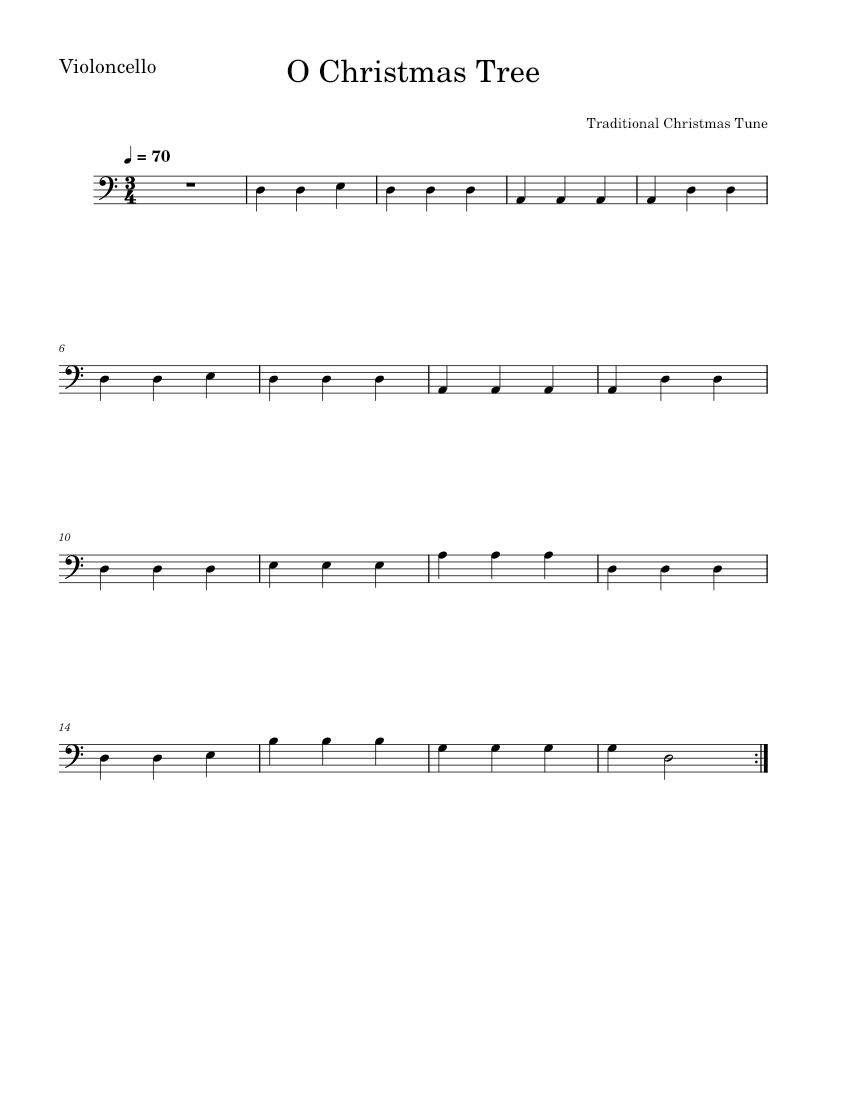 O christmas tree – Misc Christmas O Christmas Tree-Violoncello Sheet ...