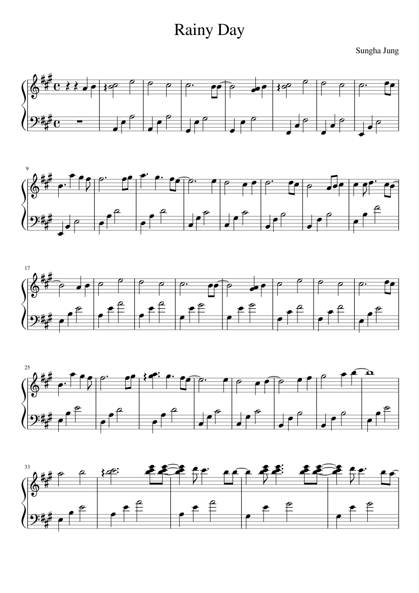 Rainy Day Sheet music for Piano (Solo) Easy | Musescore.com