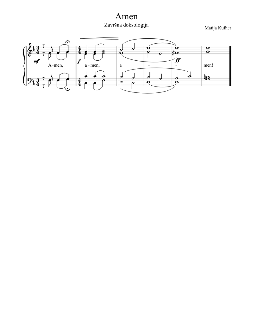 Amen Sheet music for Organ (Solo) | Musescore.com