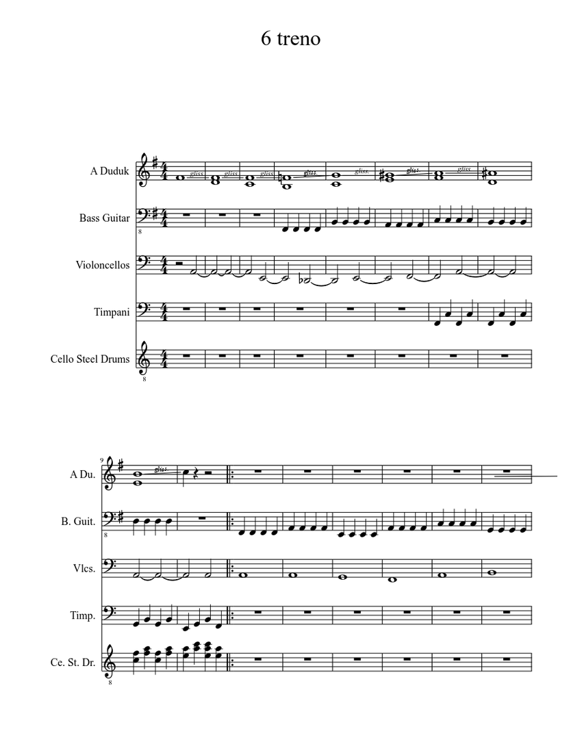 treno Sheet music for Timpani (Solo) | Musescore.com