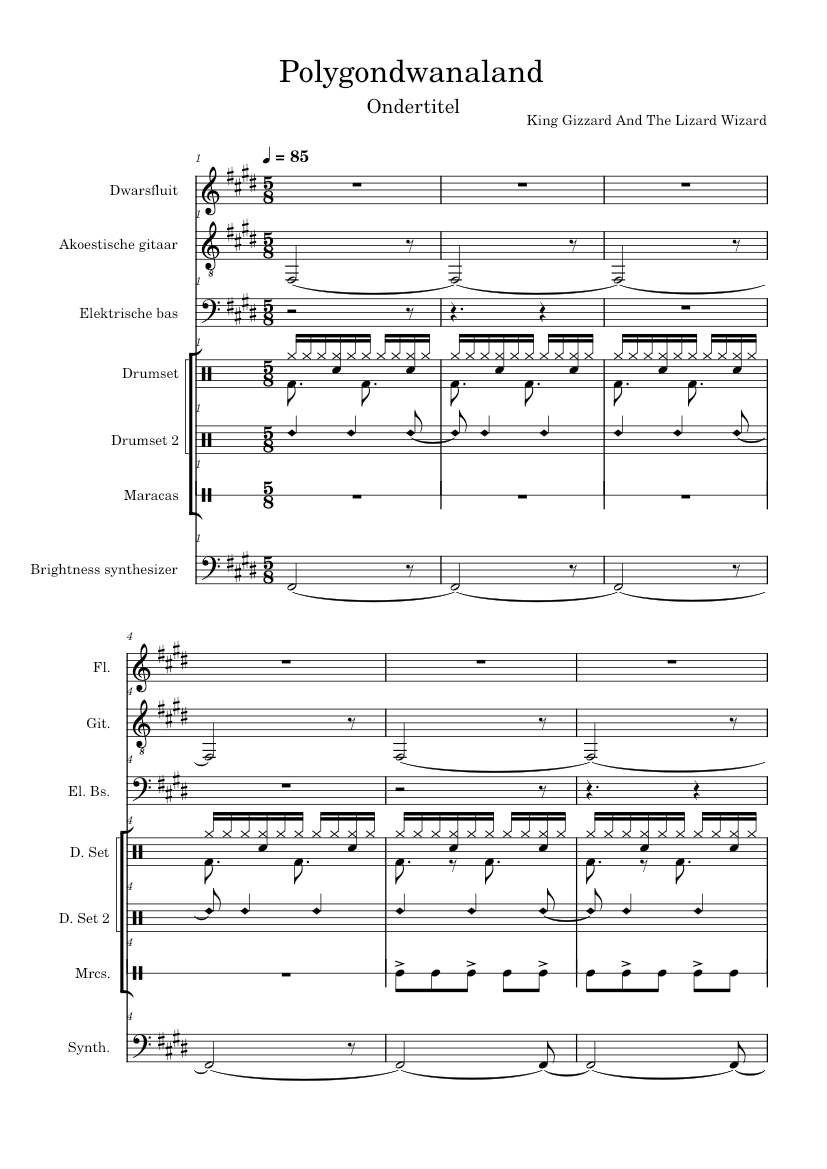 Polygondwanaland – King Gizzard & The Lizard Wizard Sheet Music for ...