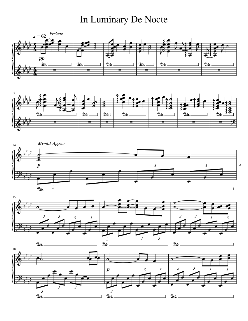 In Luminary De Nocte [Unfinished] Sheet music for Piano (Solo ...