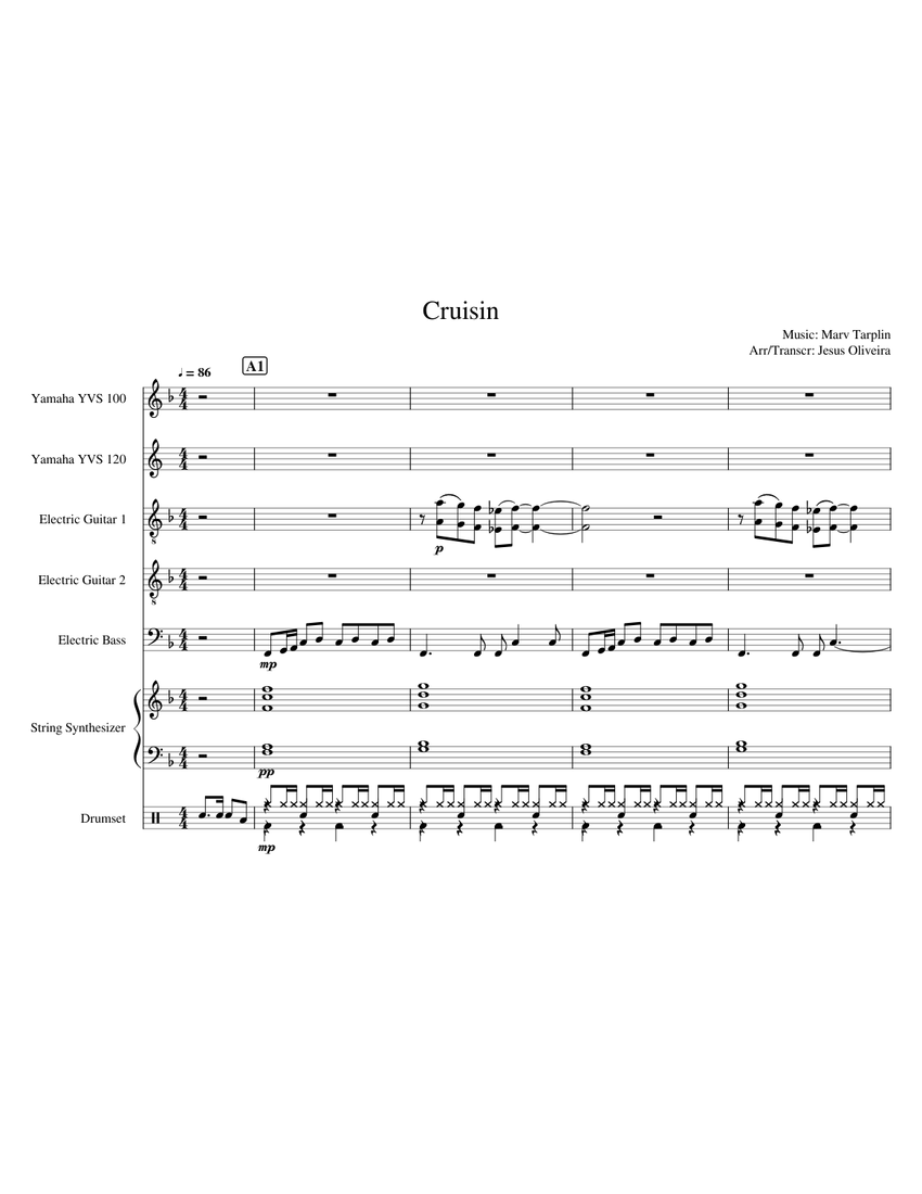 Cruisin YVS100 + YVS120 Sheet music for Guitar, Bass guitar, Drum group ...