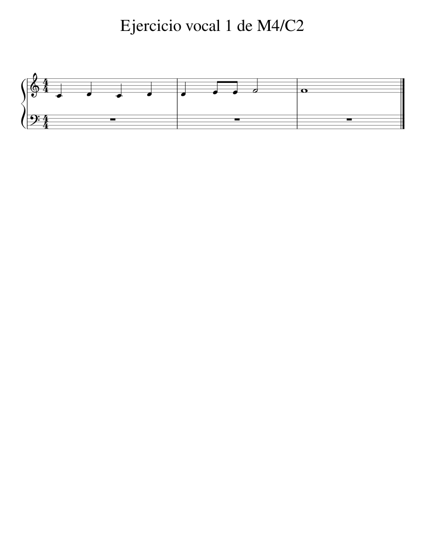 Ejercicio vocal 1 de M4 C2 Sheet music for Piano (Solo) Easy ...