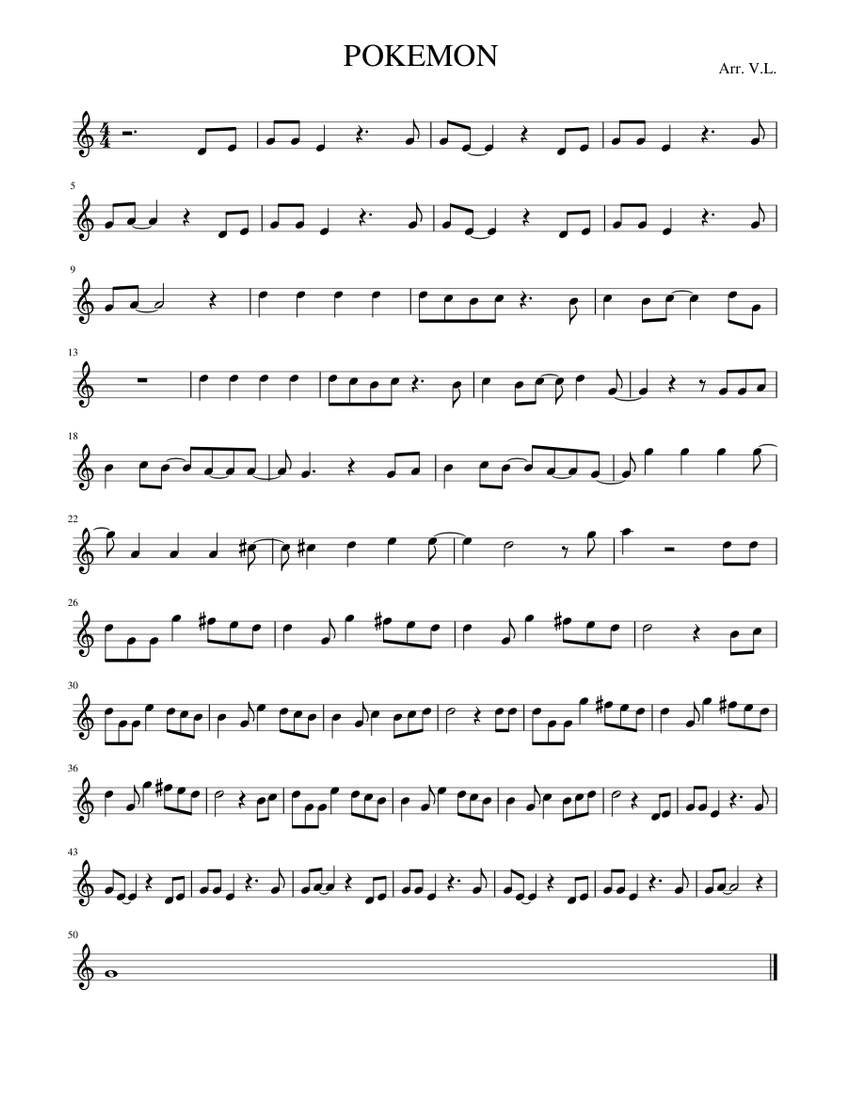 POKEMON Sheet music for Piano (Solo) | Musescore.com