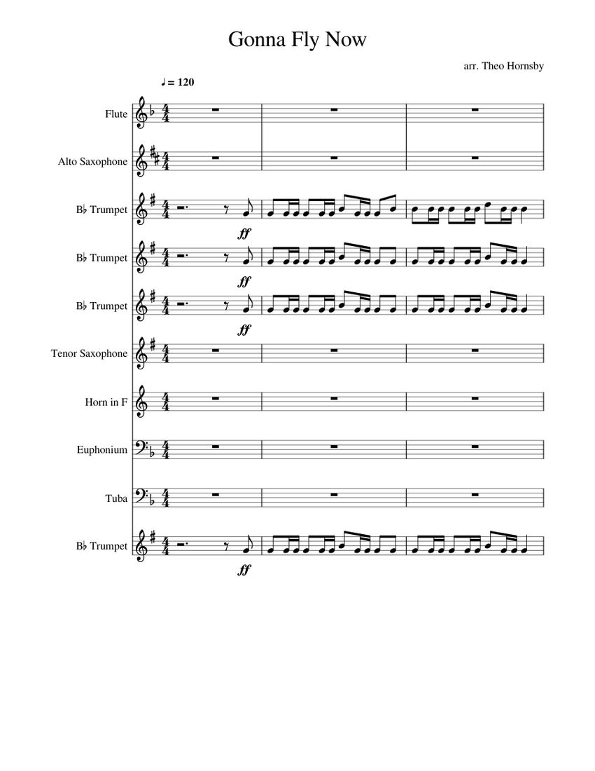 Gonna fly now (Rocky) Sheet music for Trumpet (In B Flat), Flute ...