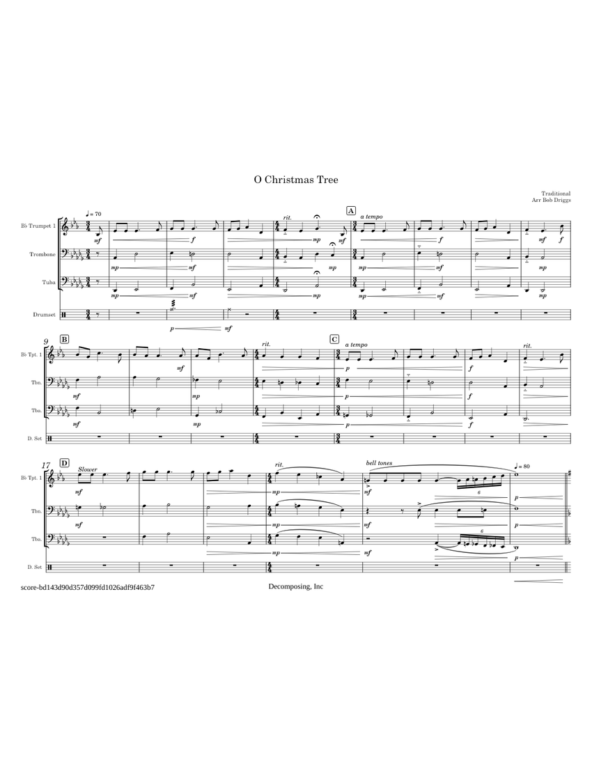 O christmas tree – Misc Christmas O' Christmas Tree Sheet music for ...