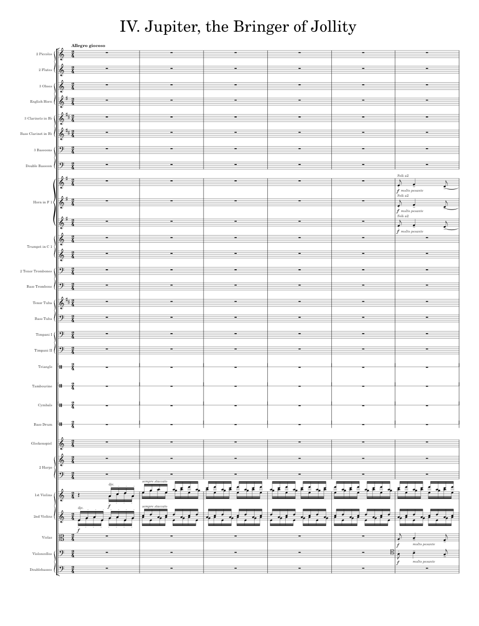 IV. Jupiter, the Bringer of Jollity - Gustav Holst Sheet Music for ...