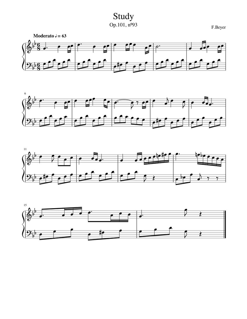 Study Sheet music for Piano (Solo) Easy | Musescore.com