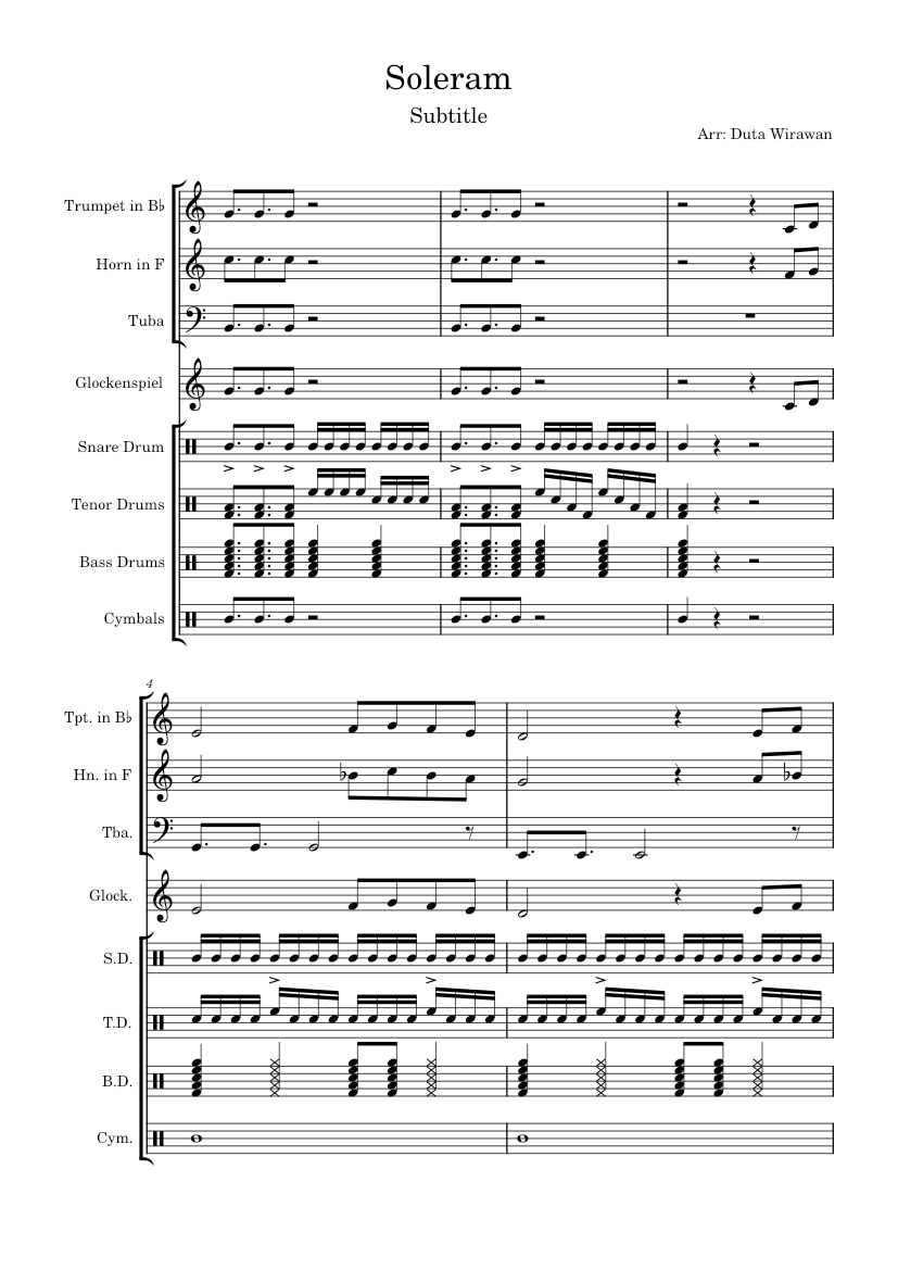 Suriram / Soleram – Riau folk song Soleram Sheet Music for Tuba, French ...
