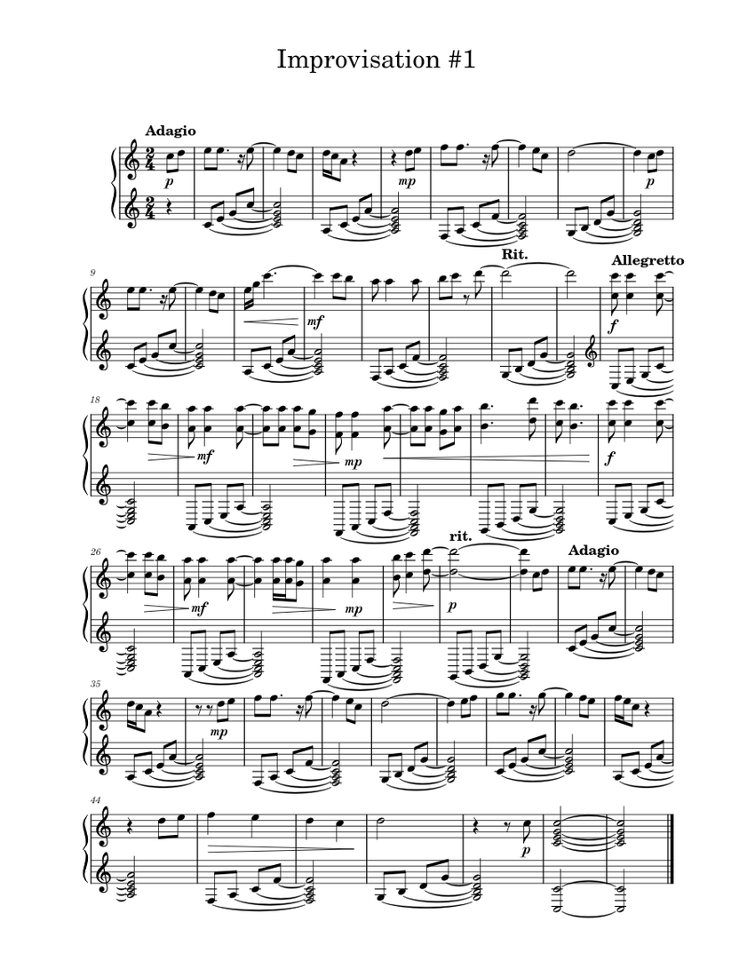 Improvisation_#1 Sheet music for Piano (Solo) | Musescore.com