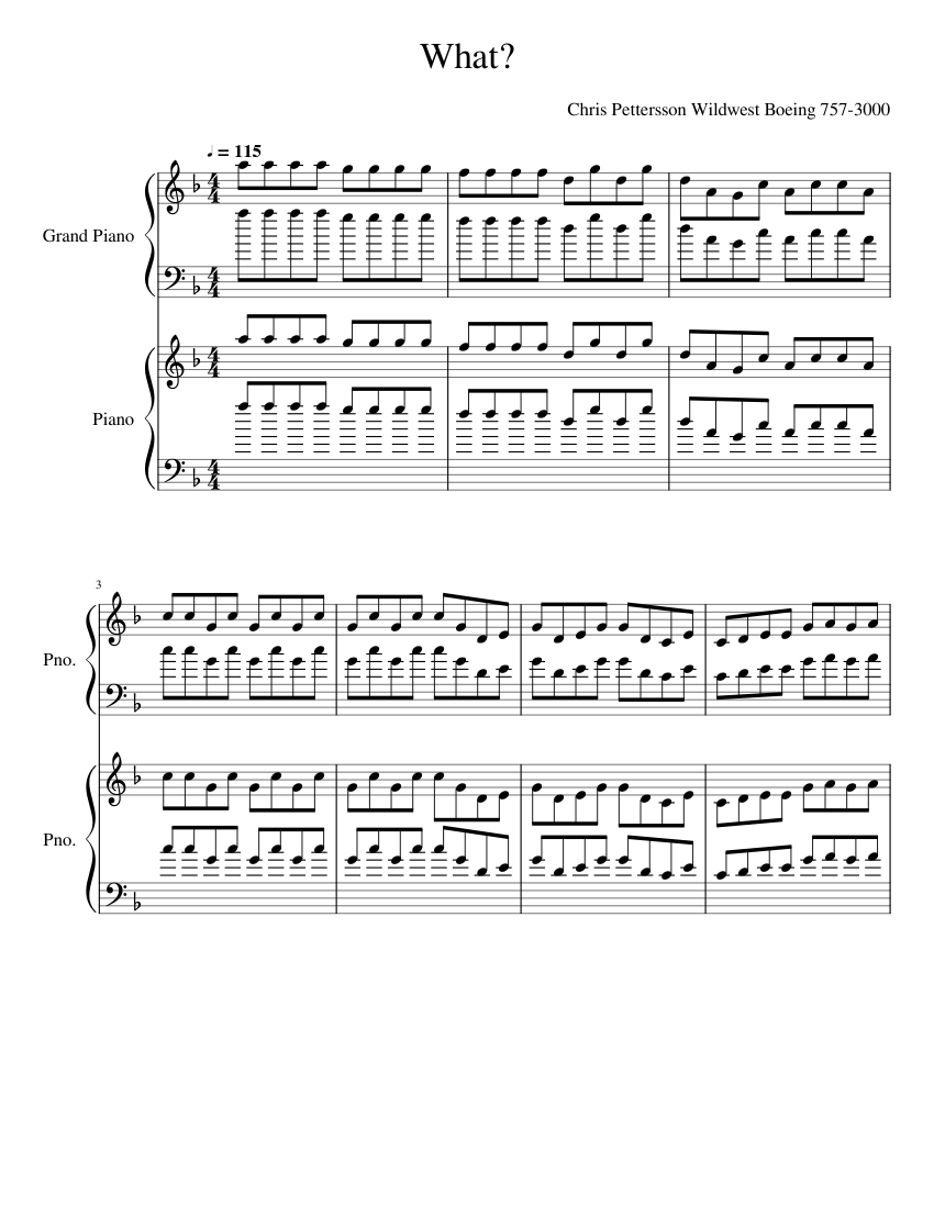 What? Sheet music for Piano (Piano-Voice) | Musescore.com