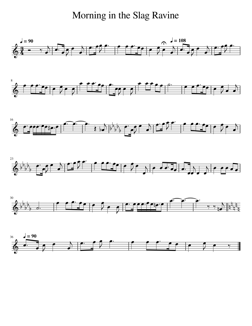 Morning in the Slag Ravine for Trumpet Sheet Music for Trumpet other ...