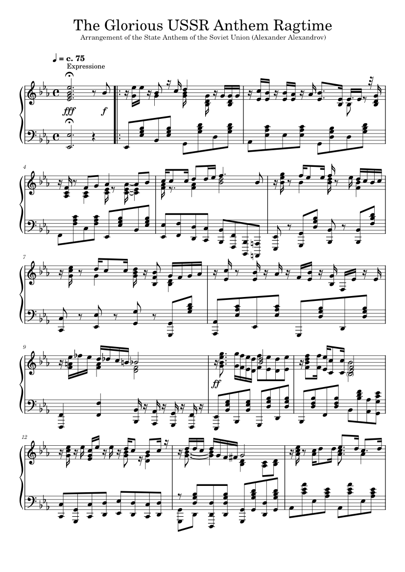 Ragtime USSR Anthem Sheet music for Piano (Solo) | Musescore.com
