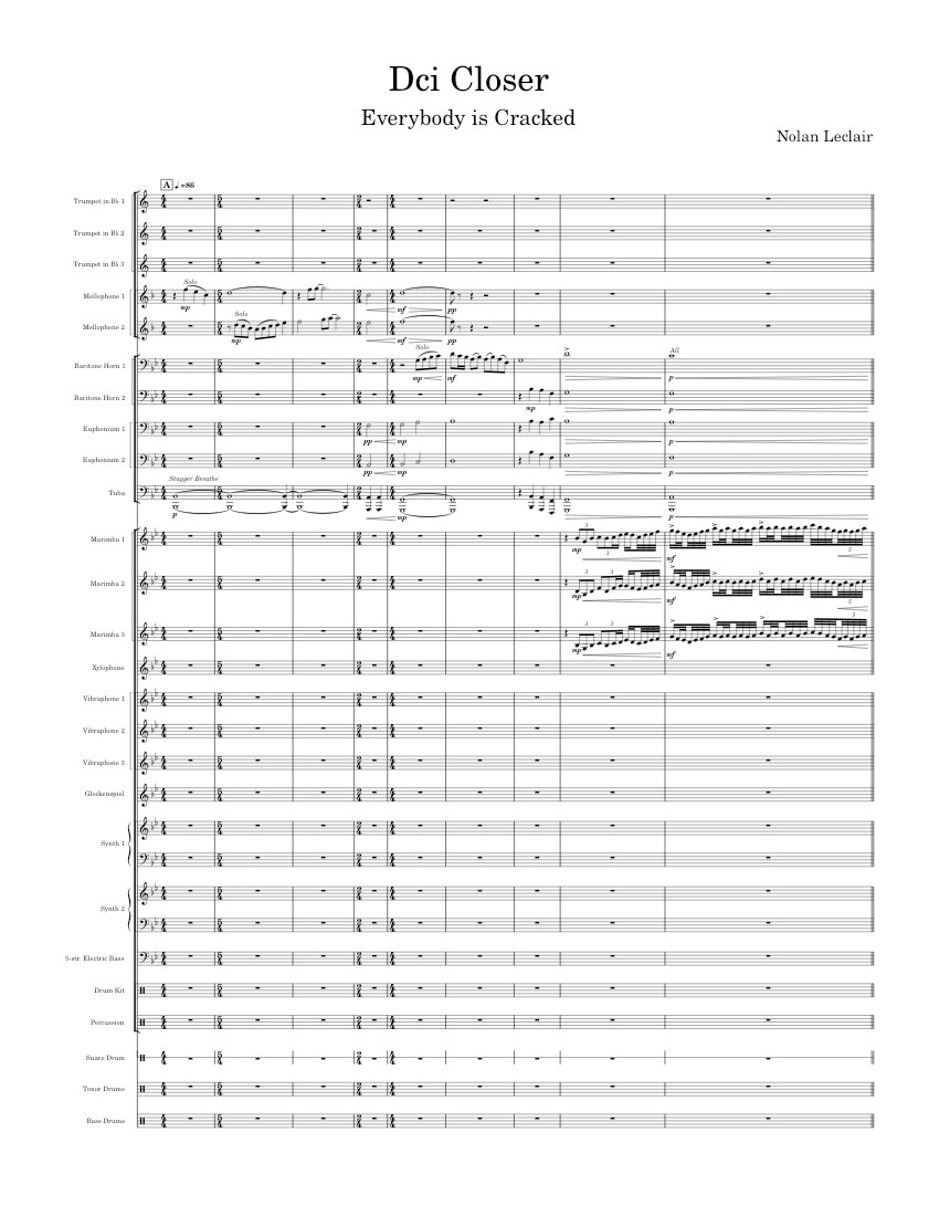 Dci Closer - Everyone is Cracked Sheet Music for Piano, Tuba, French ...