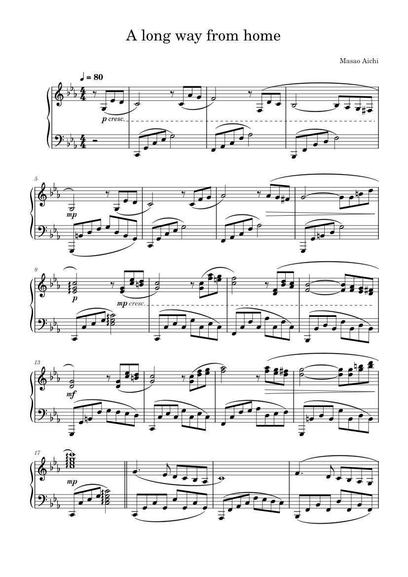 A long way from home Sheet music for Piano (Solo) | Musescore.com