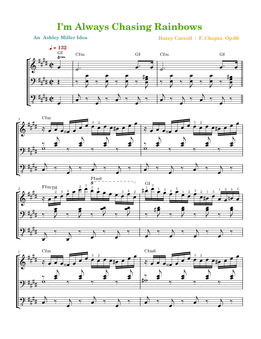I'm Always Chasing Rainbows – Harry Carroll /F. Chopin Sheet Music with ...