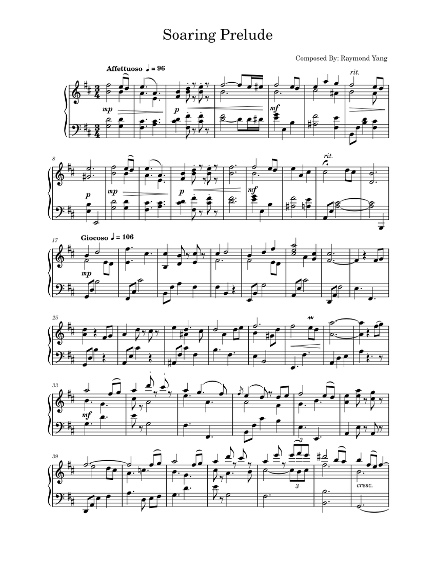 Soaring Prelude Sheet music for Piano (Solo) | Musescore.com