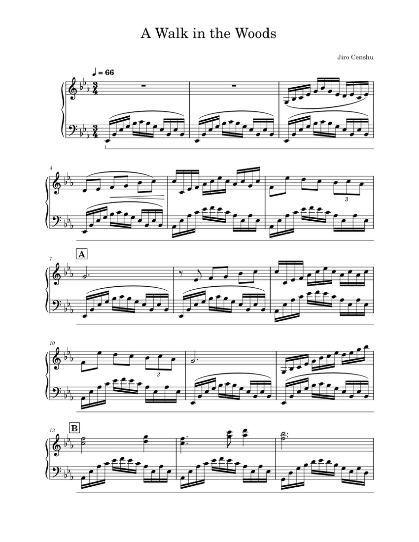 A Walk in the Woods 2 - piano tutorial