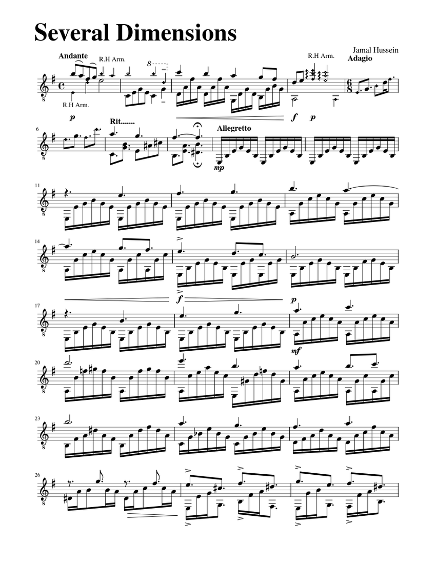 Several Dimensions Sheet music for Guitar (Solo) | Musescore.com