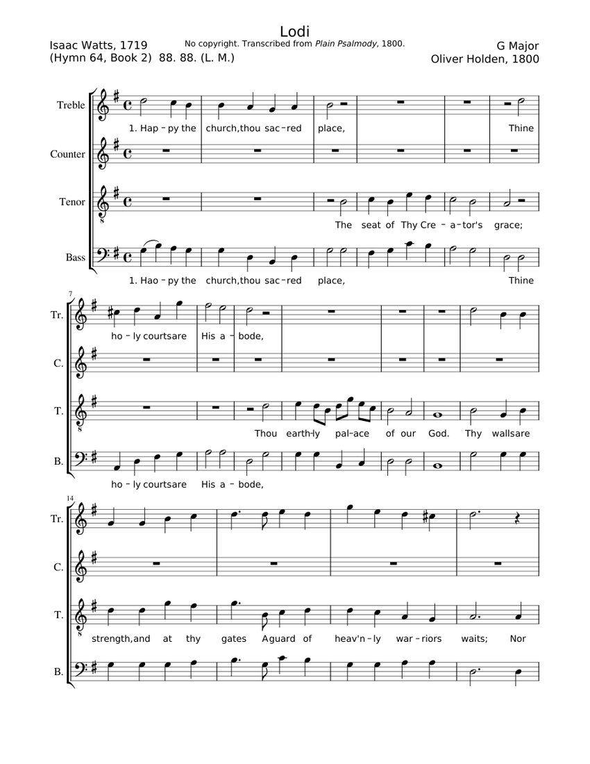 Lodi - Oliver Holden Sheet music for Bass guitar (Solo) | Musescore.com