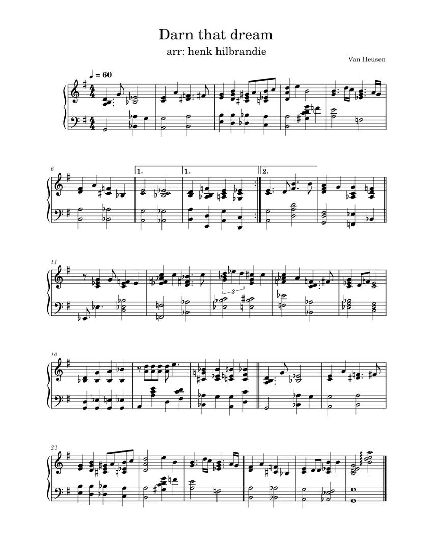 Darn that dream – Jimmy Van Heusen Sheet music for Piano (Solo ...