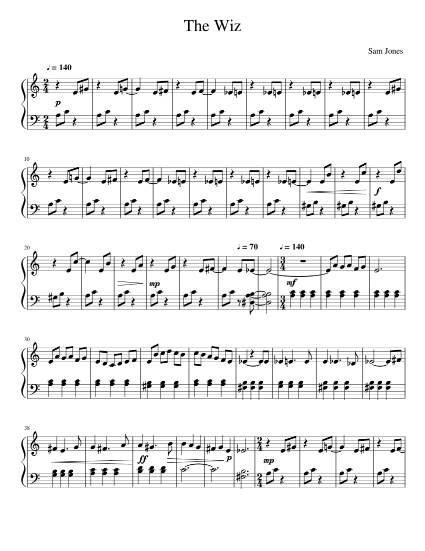The Wiz Sheet music for Piano (Solo) Easy | Musescore.com
