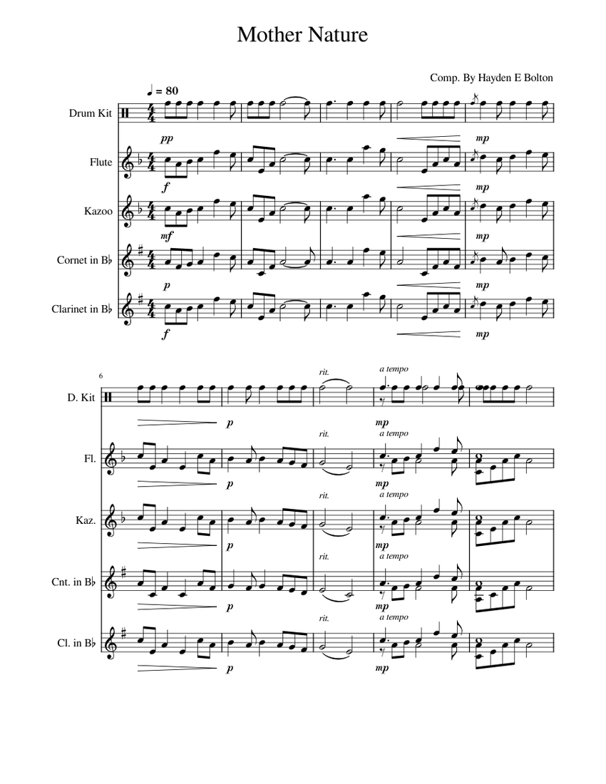 Mother Nature Sheet music (Mixed Ensemble) | Musescore.com