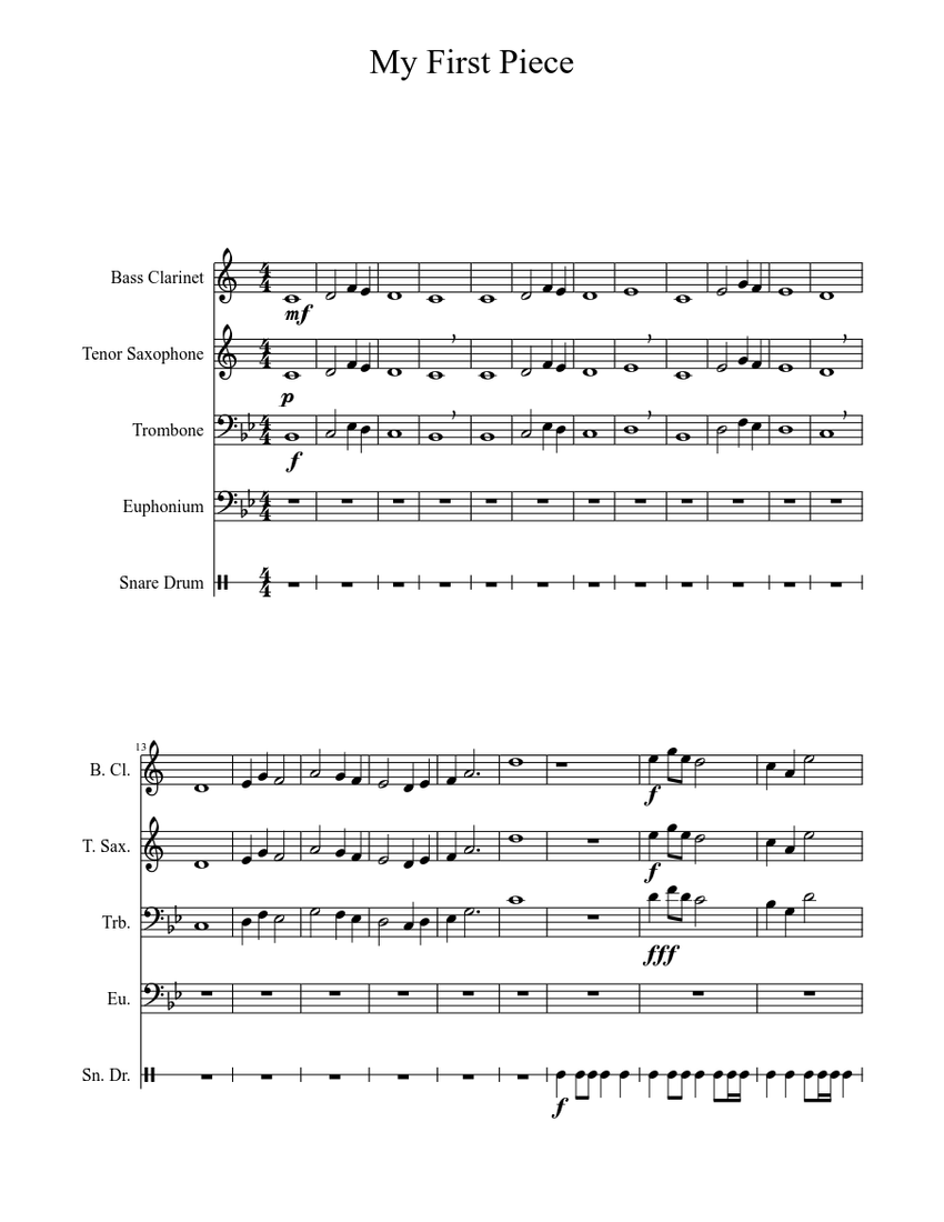 My First Piece Sheet music for Trombone (Solo) | Musescore.com