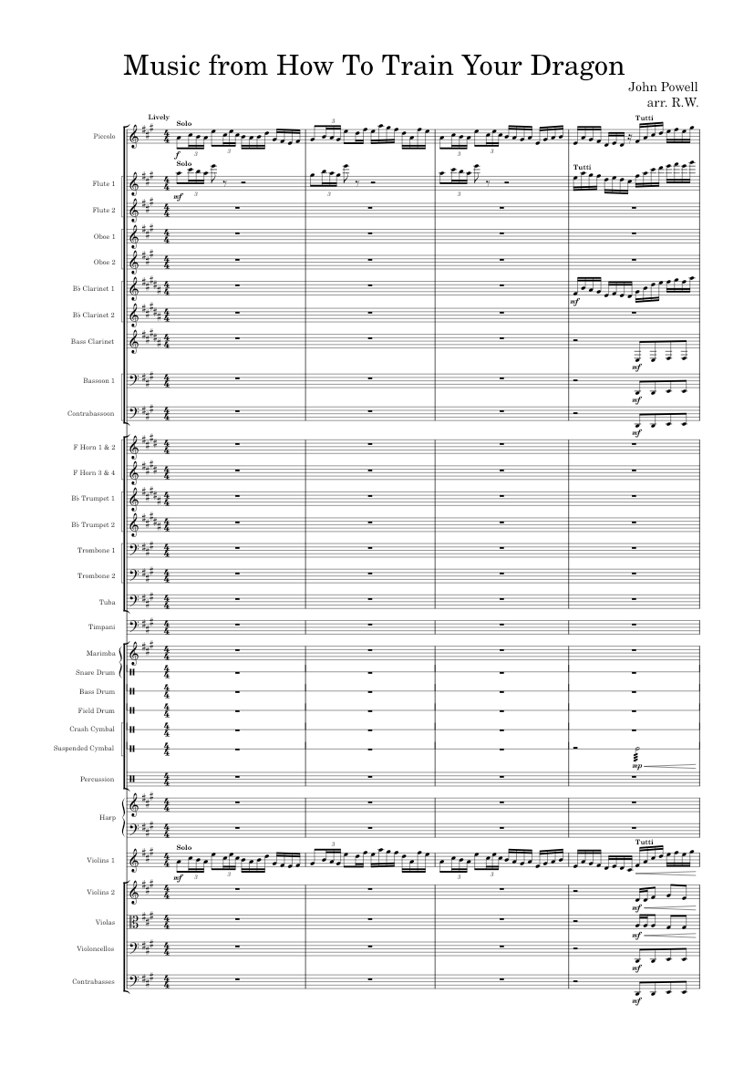 How To Train Your Dragon - John Powell Sheet music for Trombone, Tuba ...