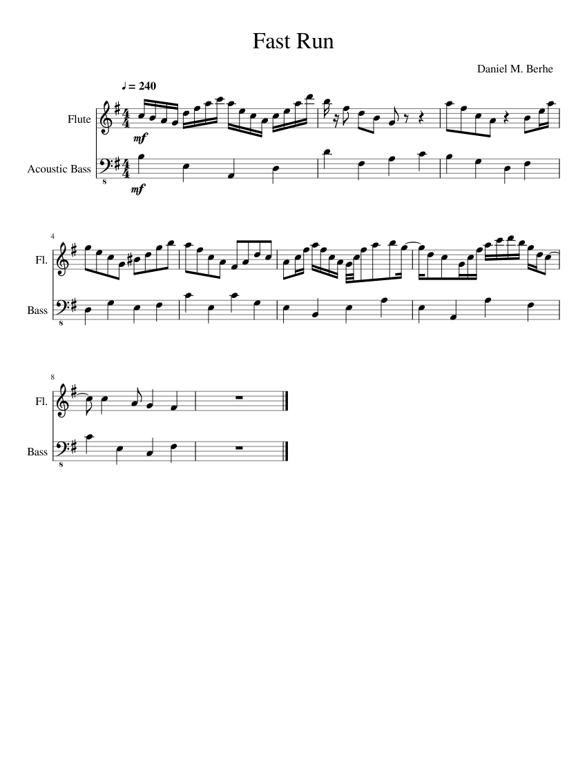 Fast Run Sheet music for Flute (Solo) | Musescore.com