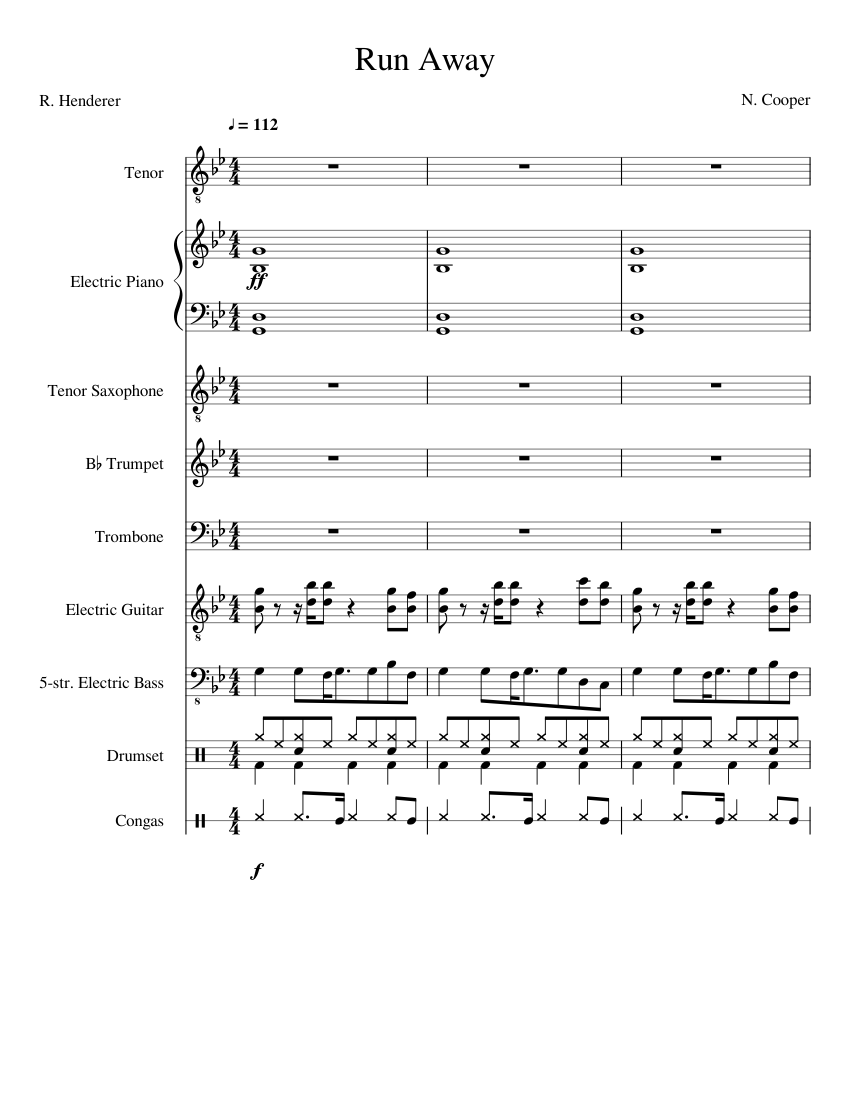 Run Away Sheet music for Piano, Trombone, Tenor, Saxophone tenor & more ...