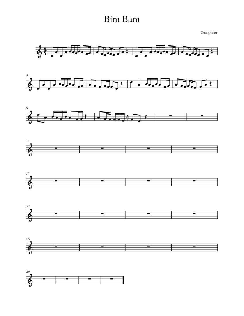 Bim_Bam Sheet music for Piano (Solo) | Musescore.com