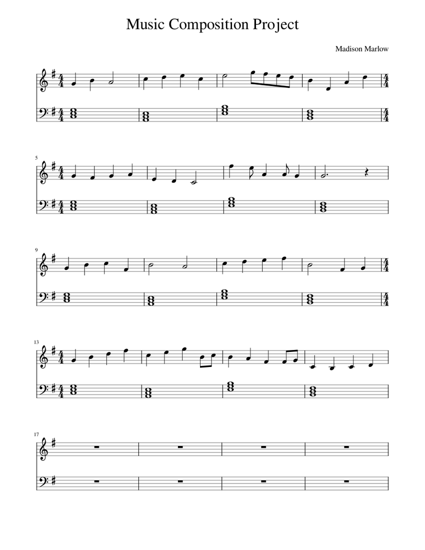 Music Composition Project Sheet music for Piano (Solo) | Musescore.com