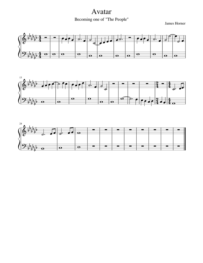Avatar Sheet music for Piano (Solo) Easy | Musescore.com