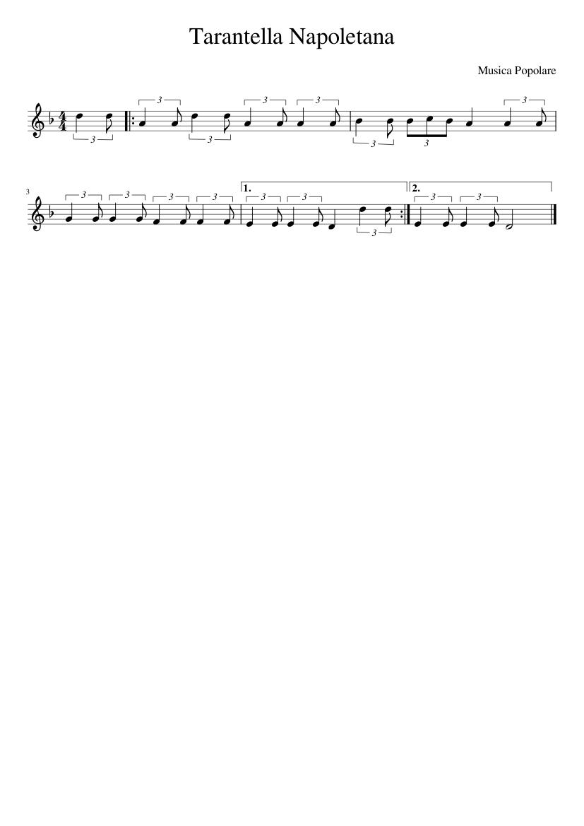 Tarantella Napoletana Sheet Music for Trumpet in b-flat (Solo ...