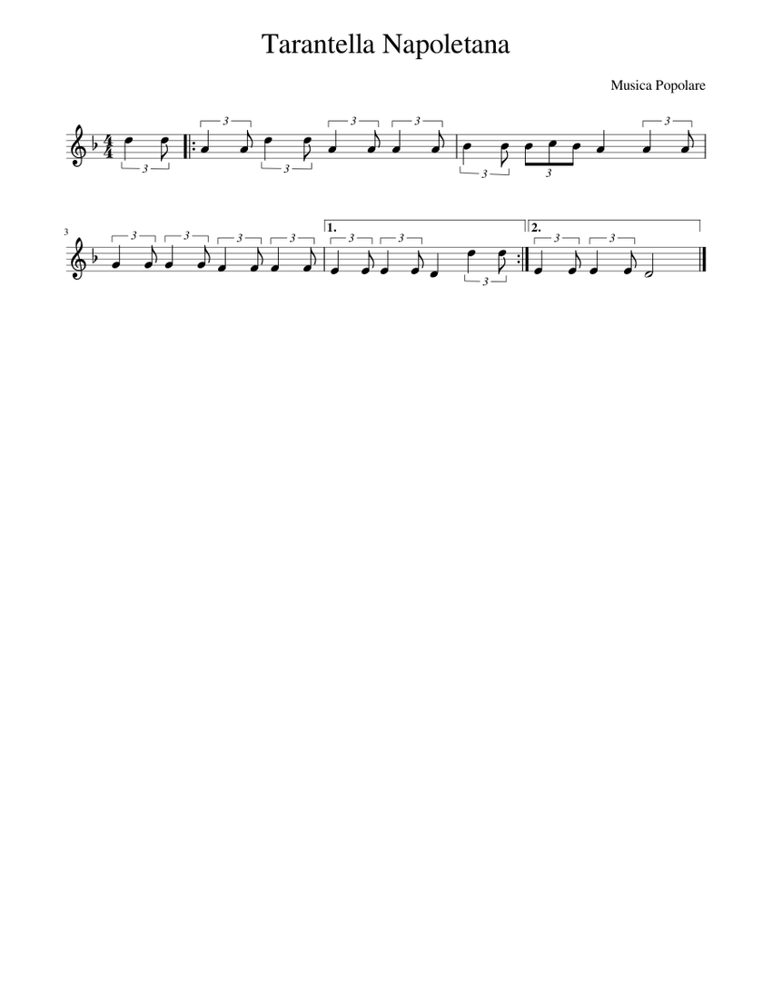 Tarantella Napoletana Sheet music for Trumpet in b-flat (Solo ...