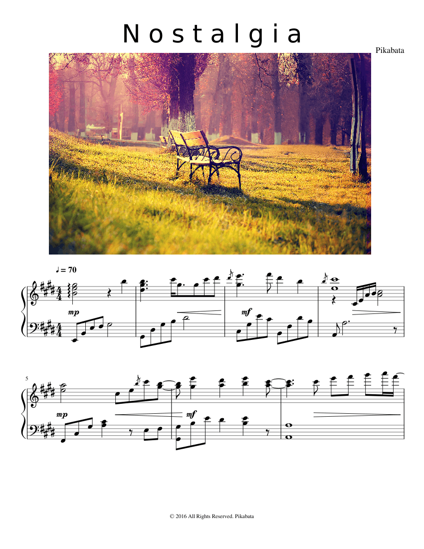 Nostalgia {Original Piano Solo} Sheet music for Piano (Solo ...