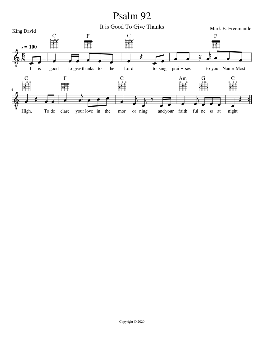 Psalm 92 Sheet music for Guitar (Solo) | Musescore.com