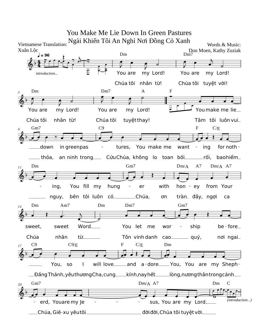 You Make Me Lie Down In Green Pastures Sheet Music For Piano Church you-make-me-lie-down-in-green-pastures-sheet-music-for-piano-church